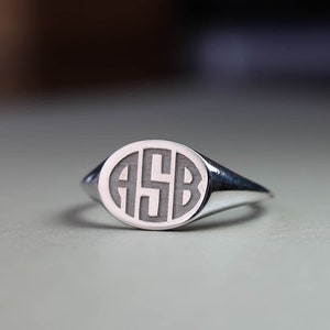 Monogram Ring Custom Monogram Rings Monogram Initial Ring | Etsy