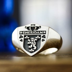 Irish Family Crest Signet Ring, Family Crest Rings, Family Symbols ...