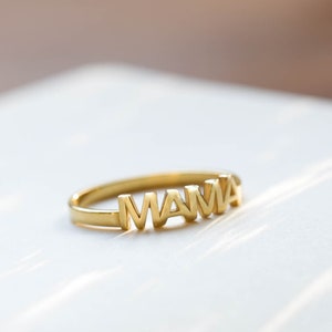 Gold Mama Ring, Mama Ring Real Gold, Mama Ring, Mothers Ring, Gift for ...