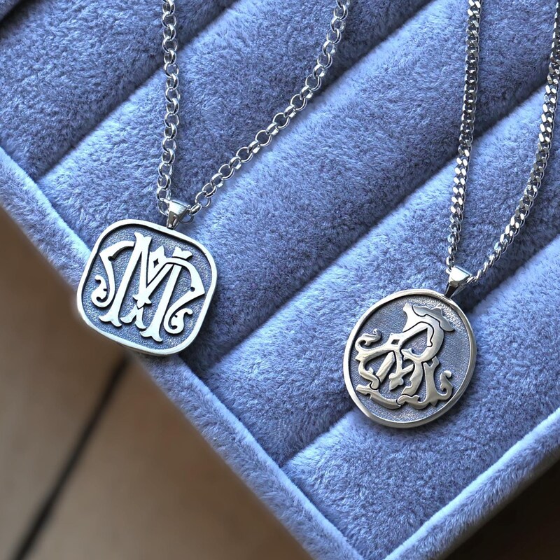 Monogram Necklace - Etsy