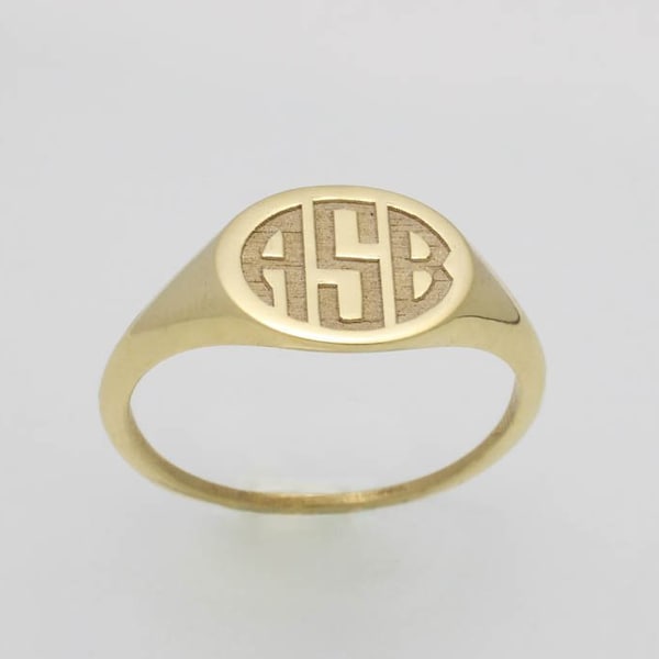 Monogram Signet Ring - Etsy