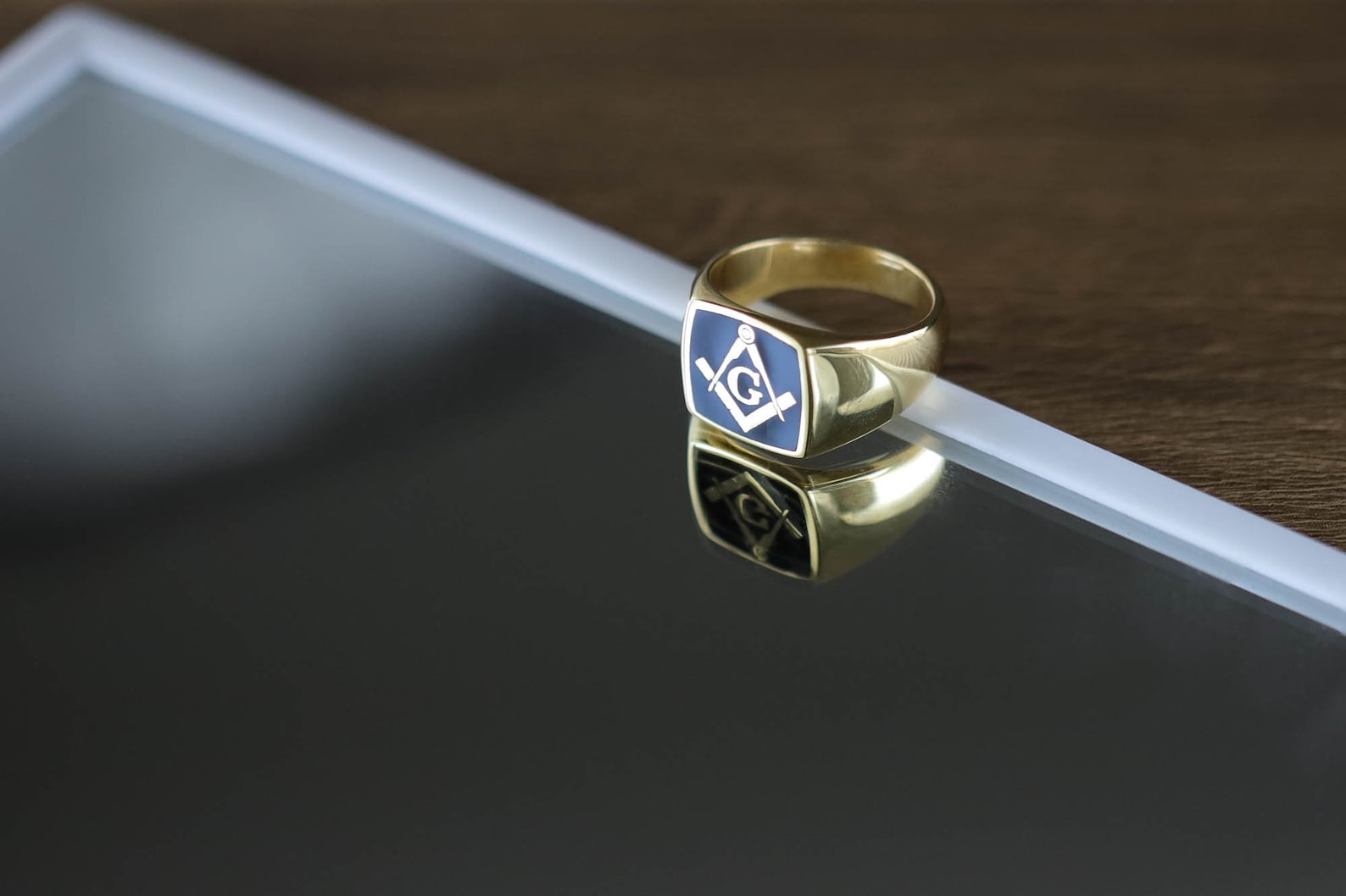 Gold Black Enamel Masonic Ring, Masonic Ring, Freemason Ring, Masonic ...
