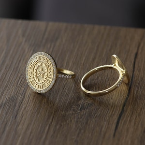 Solid Gold Diamond College Class Rings, Women's Class Ring, Gold ...