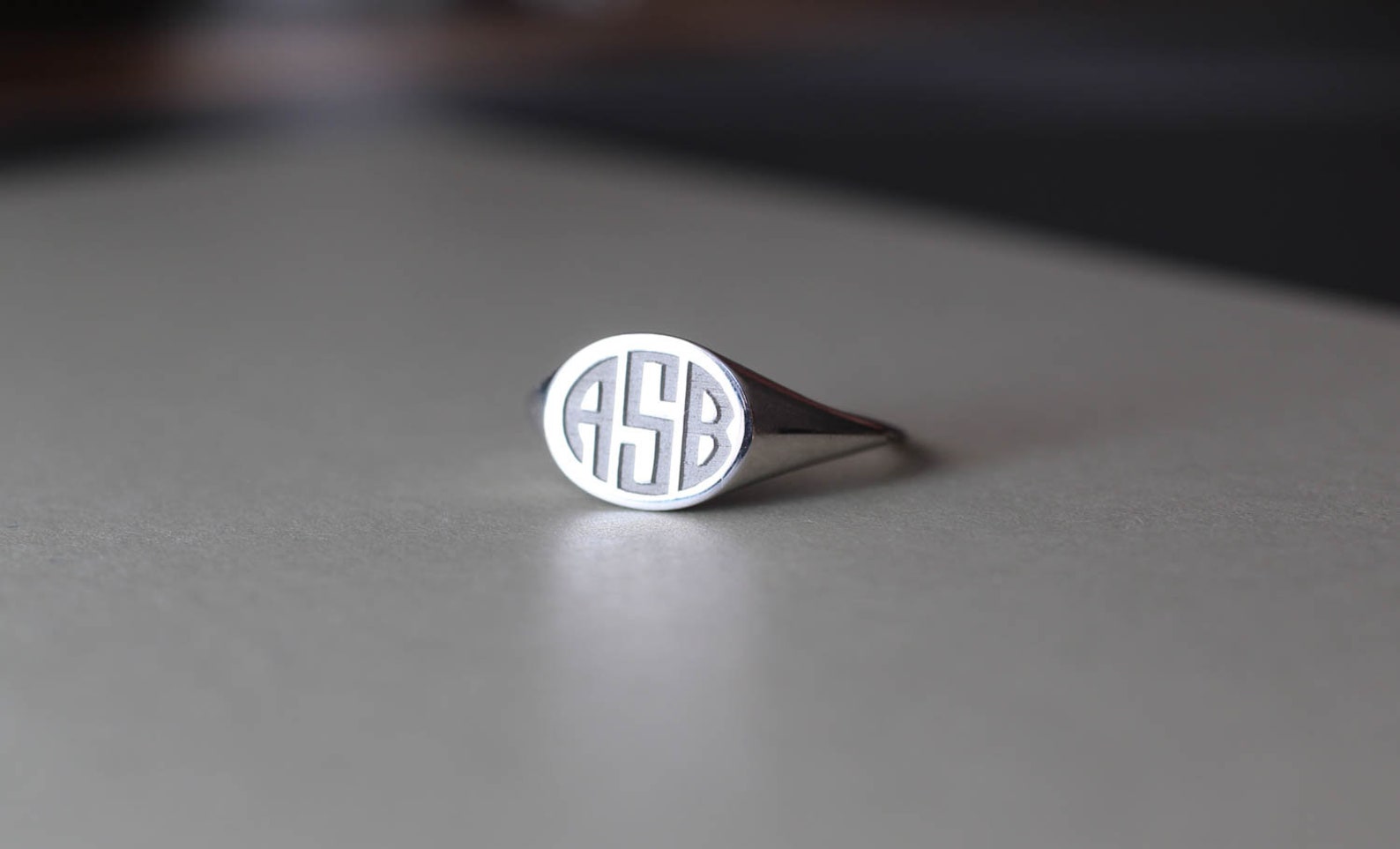 Monogram Ring Custom Monogram Rings Monogram Initial Ring | Etsy