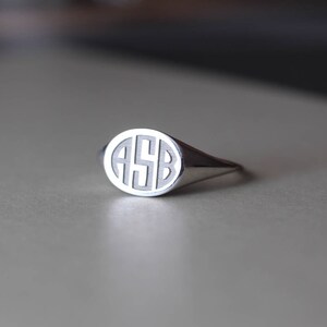 Monogram Ring Custom Monogram Rings Monogram Initial Ring - Etsy