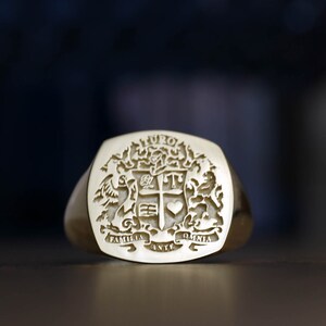 Coat of Arms Signet Ring, Family Crest Rings, Family Crest Signet Ring ...