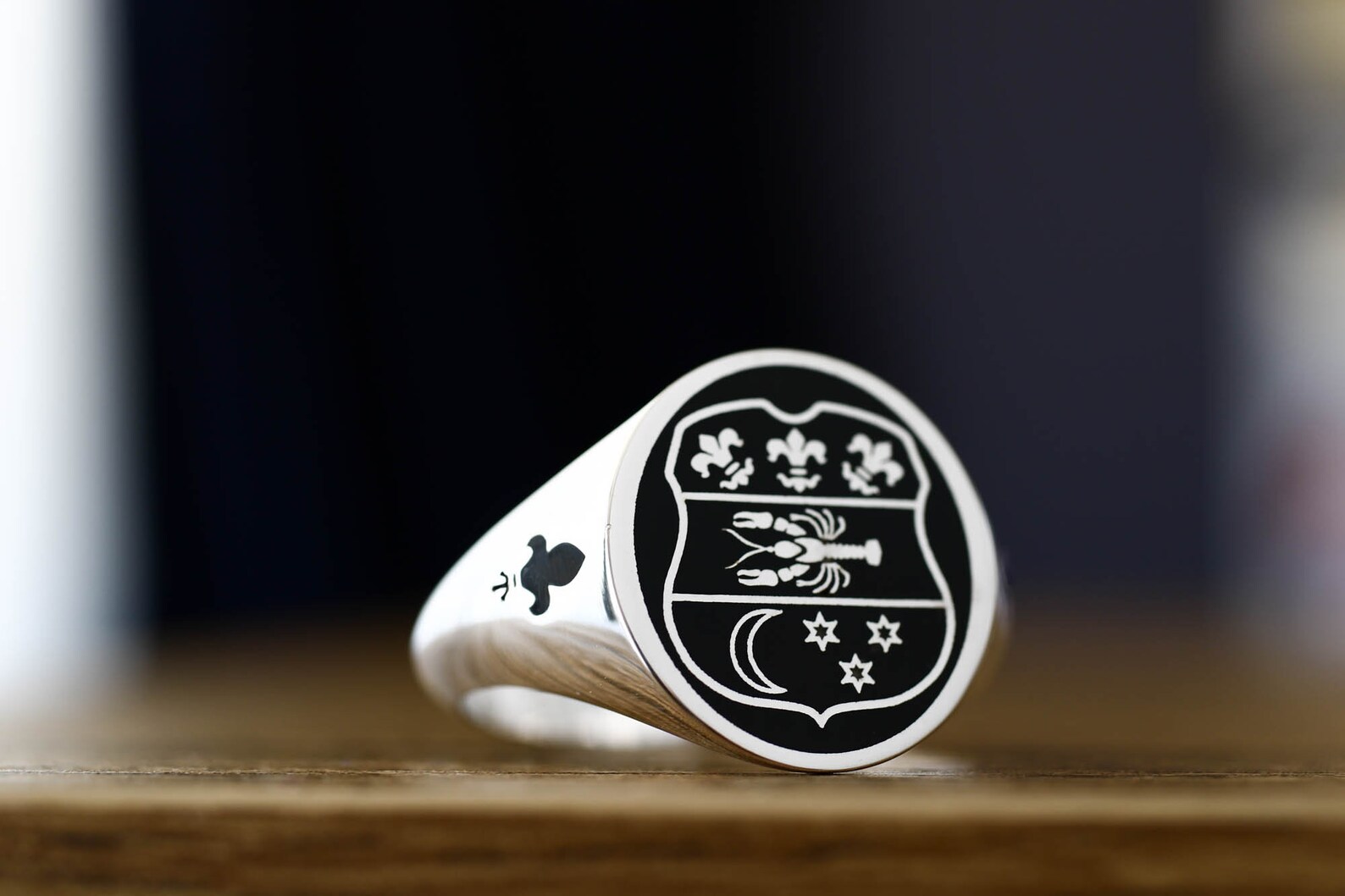 Custom Engraved Enamel Signet Ring Custom Signet Ring Mens | Etsy