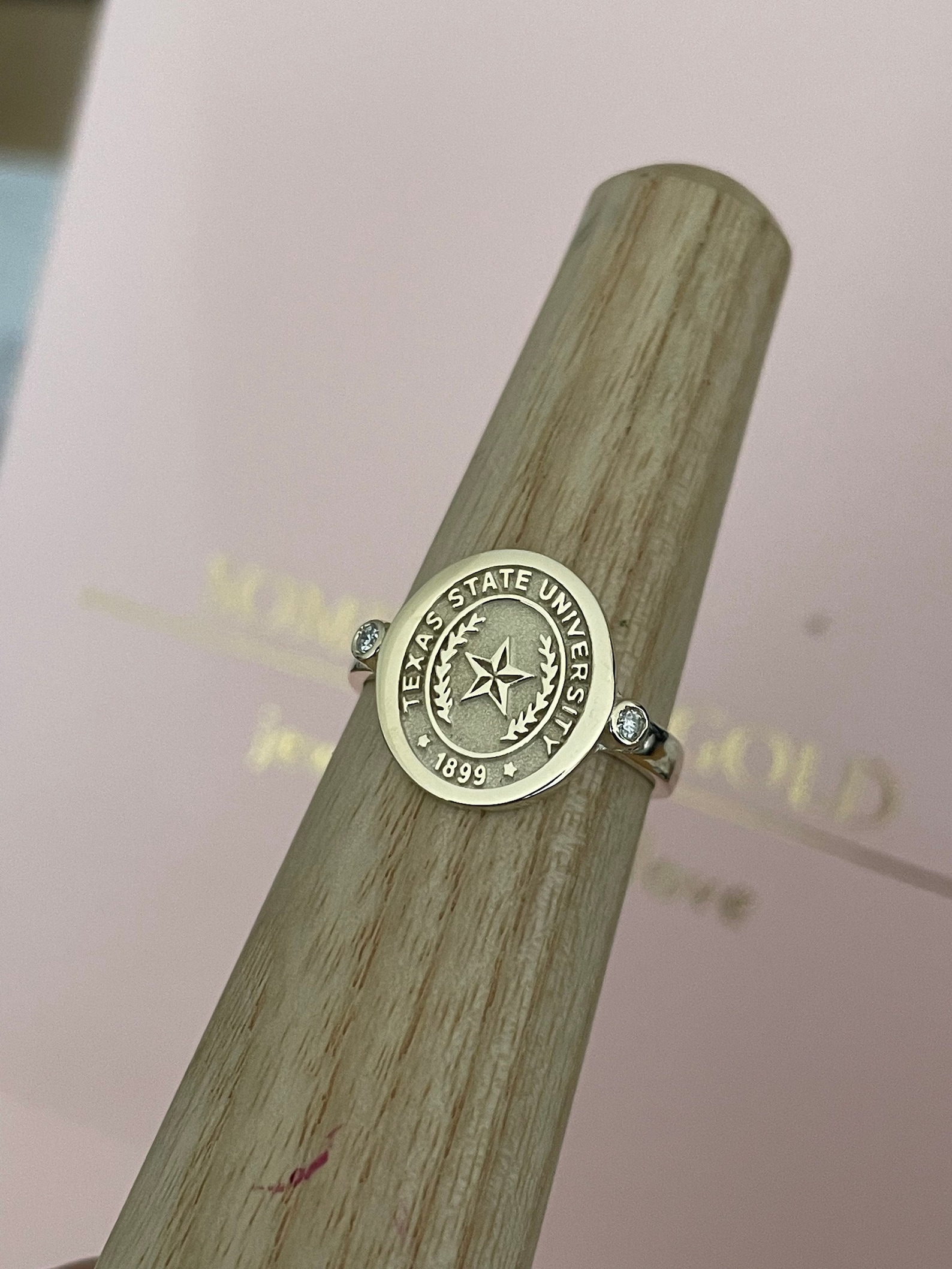 Solid Gold Diamond College Class Rings Women's Class - Etsy