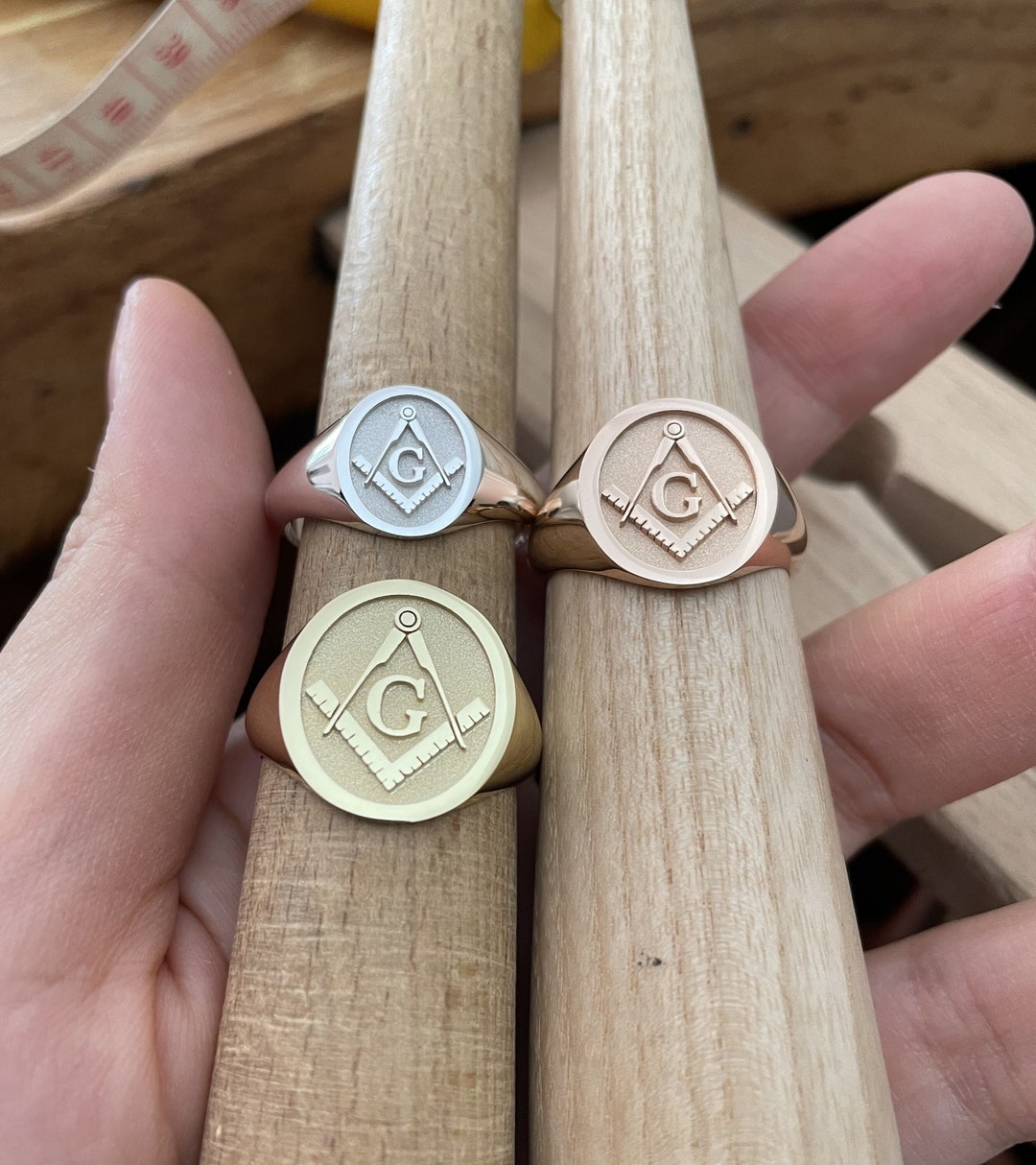 Anillos masónicos de plata Anillo masón Anillos masónicos - Etsy España