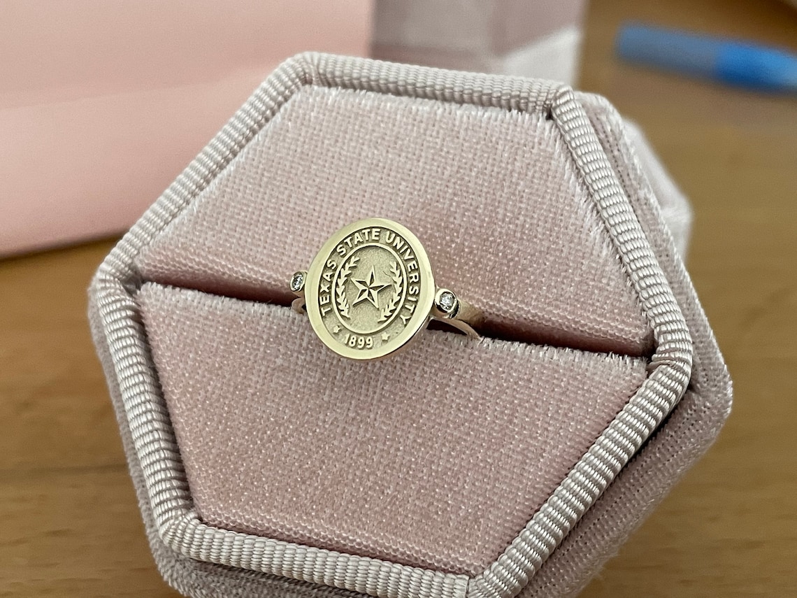 Solid Gold Diamond College Class Rings Women's Class - Etsy