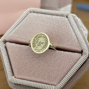 Solid Gold Diamond College Class Rings, Women's Class Ring, Gold ...