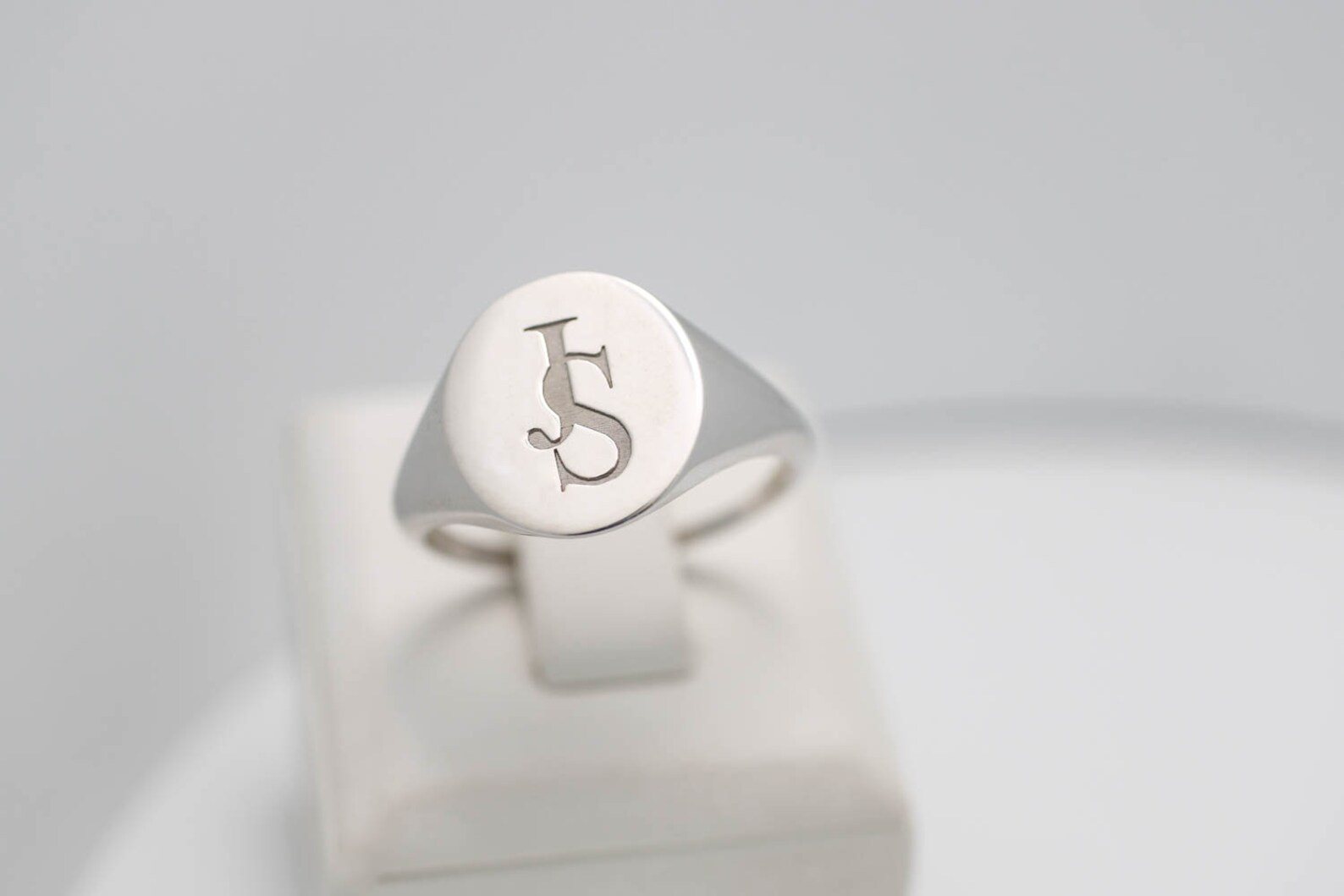Silver Initial Signet Ring Monogram Rings Monogram Ring - Etsy