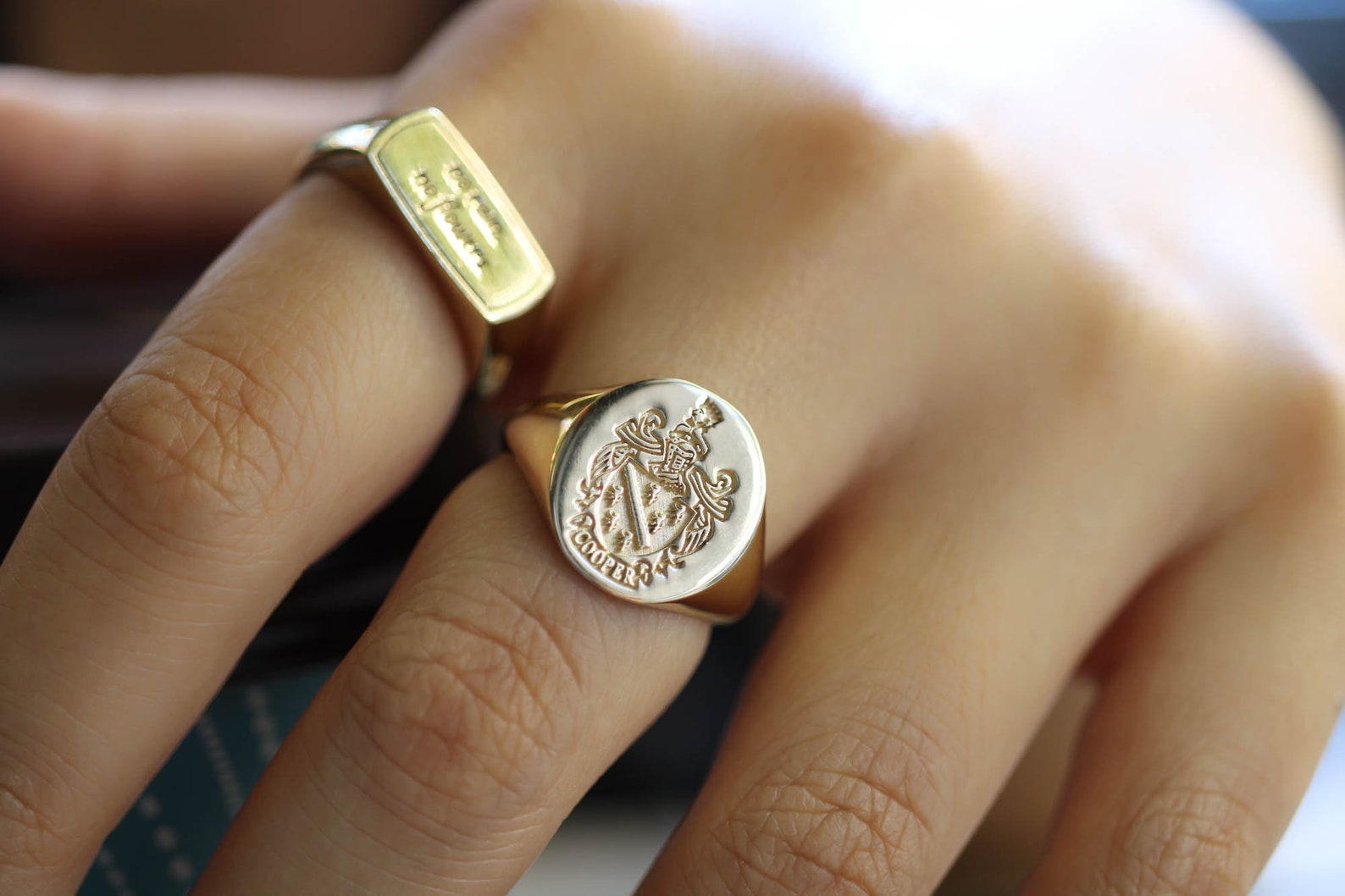 Family Crest Signet Ring Gold Coat of Arms Signet Ring Irish - Etsy