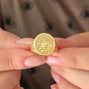 14k Rose Gold Class Ring, Graduation Rings, Gold Class Ring, 14k Gold ...