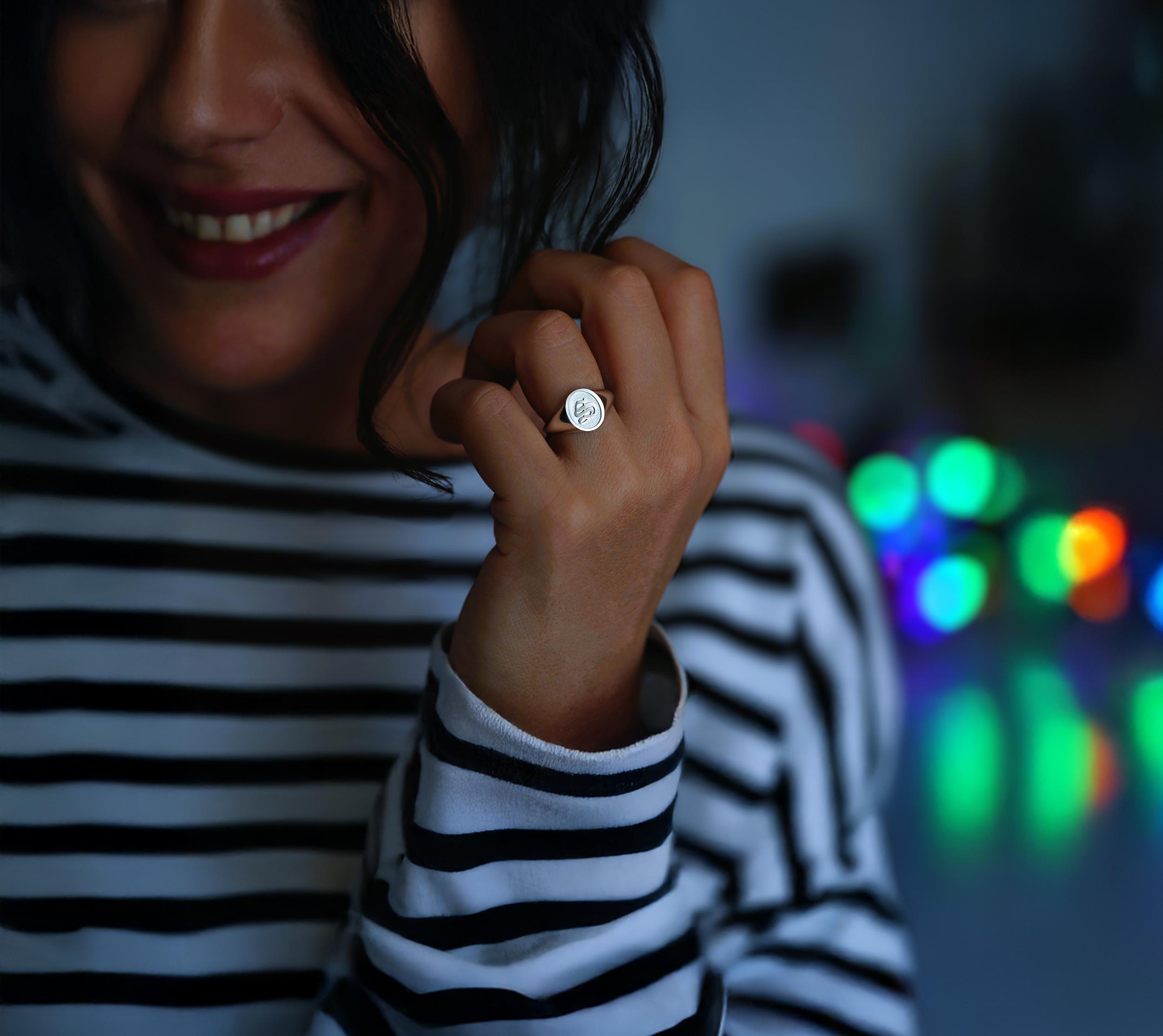 Gold Letter A Ring, Initial Ring Gold, Letter Rings, Initial Signet ...