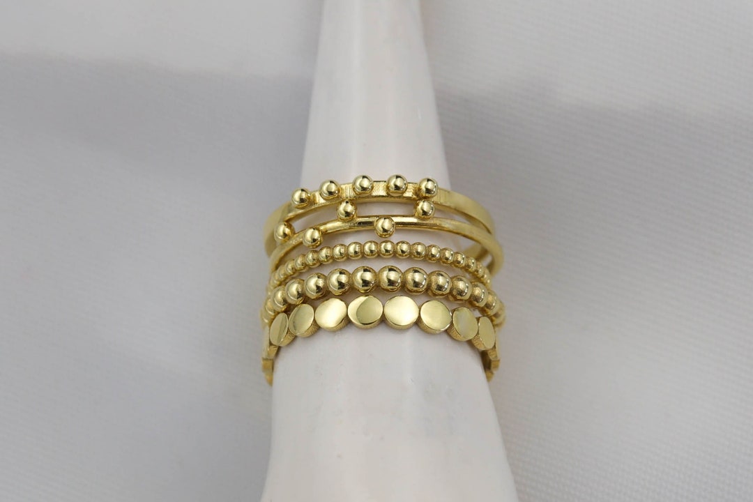 Gold Stackable Rings, Thin Gold Rings, Stackable Gold Rings, Simple ...