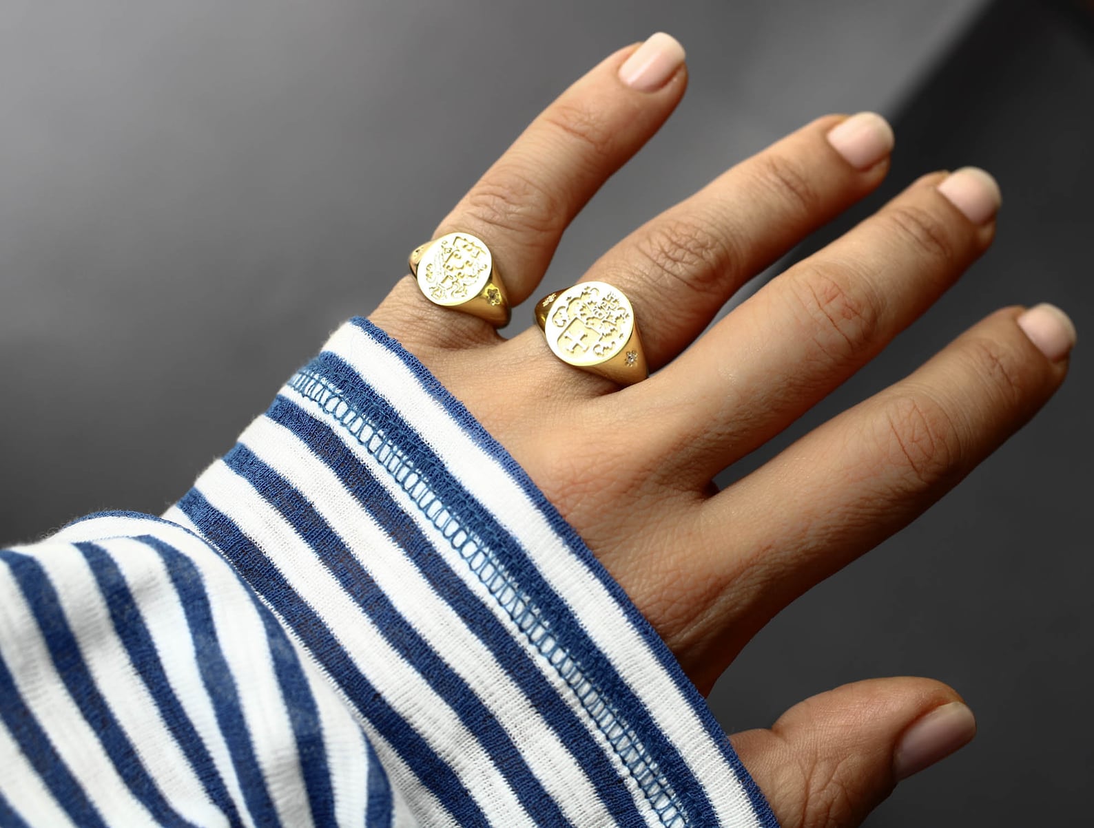 Gold Diamond Family Crest Signet Ring Family Rings Gold - Etsy