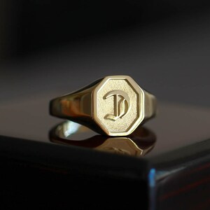 Letter Rings Gold Initial Signet Ring Gold Gold Signet Ring | Etsy