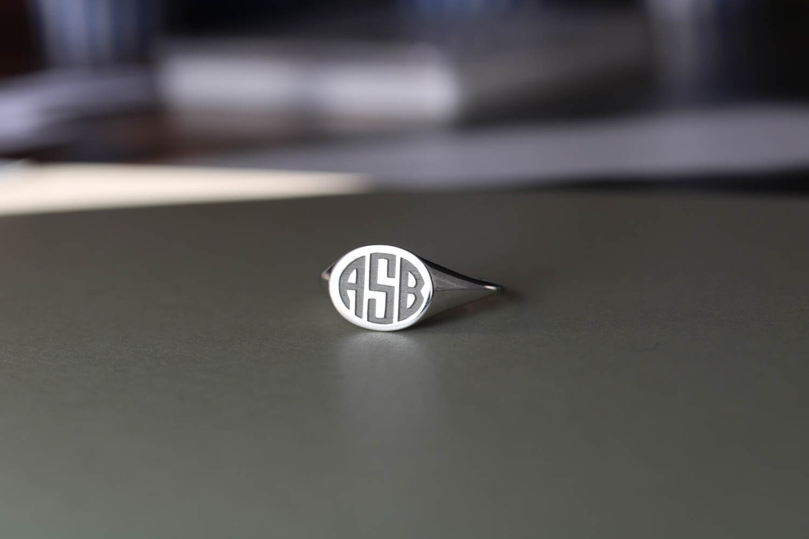 Monogram Ring Custom Monogram Rings Monogram Initial Ring | Etsy