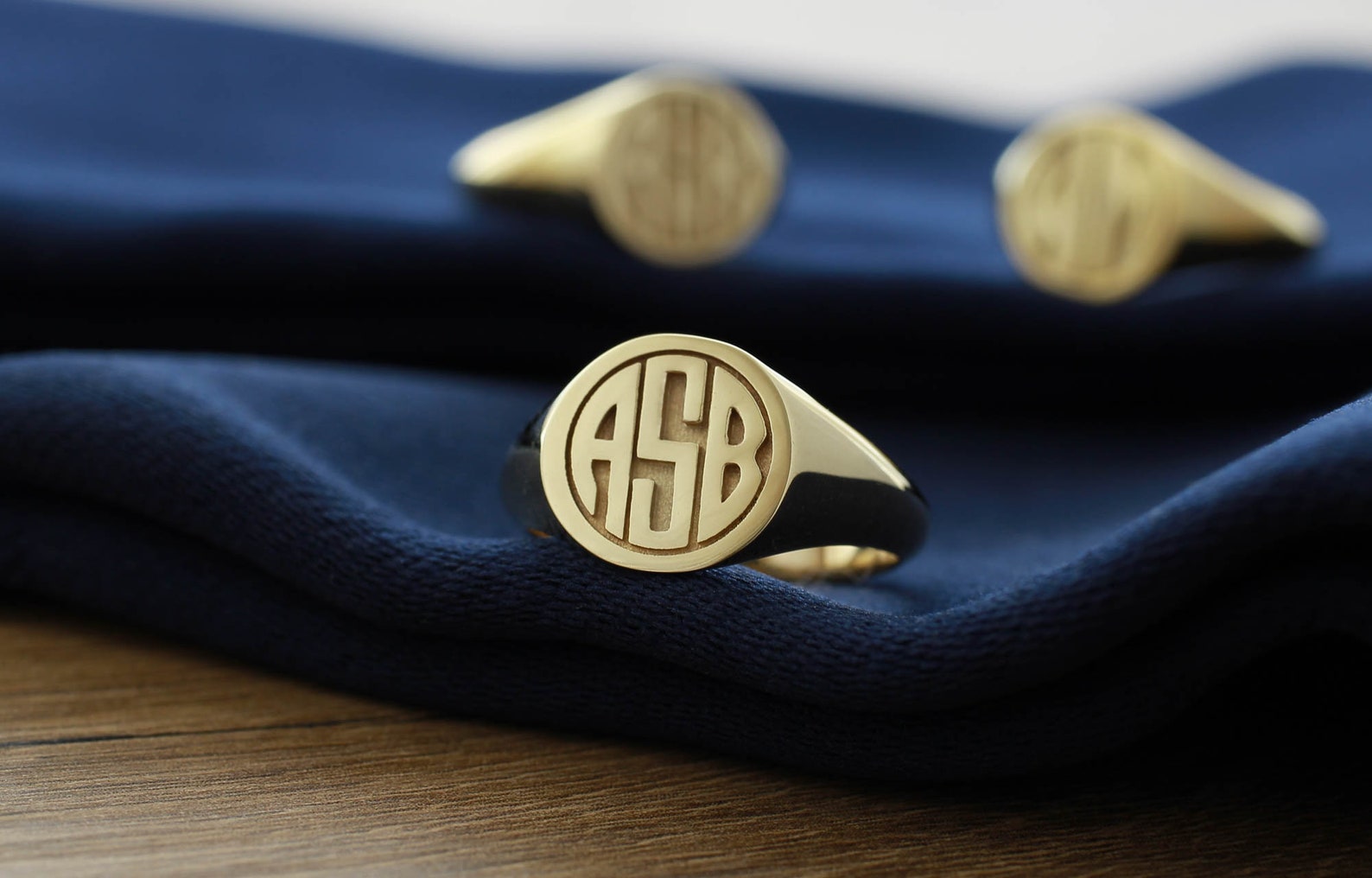 Gold Signet Ring With Initials Letters Ring 4 Letter Ring | Etsy UK