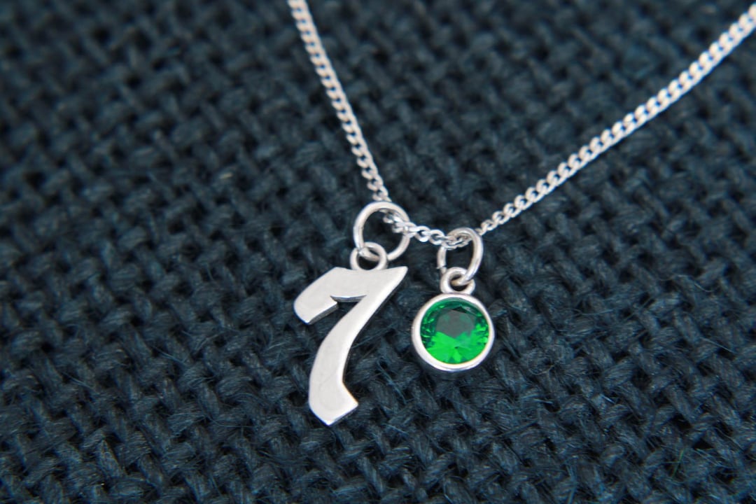 Number 7 Necklace, Number Necklaces, Number Pendants, Sports Number ...
