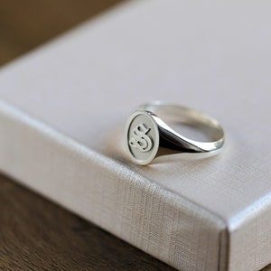 Gold Pinky Signet Ring, Gold Initial Signet Ring, Gold Initial Ring ...