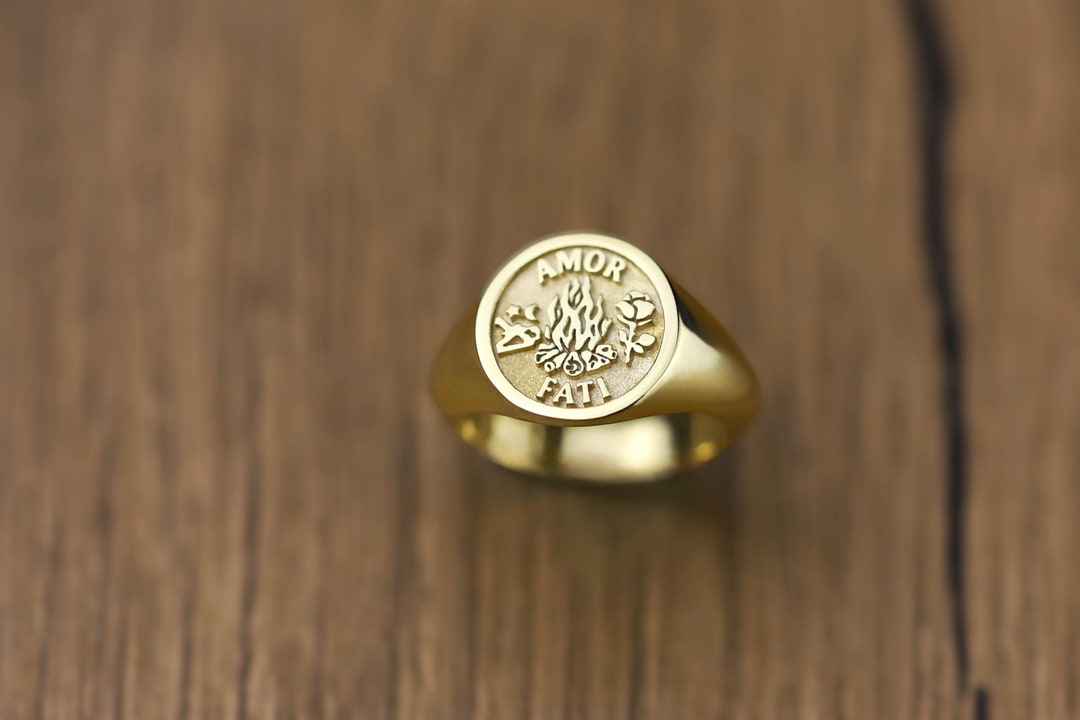 Amor Fati Ring, Amor Fati Signet Ring, Fate Ring, Love of Fate Ring ...