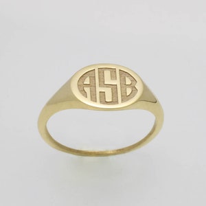 Monogram Ring Custom Monogram Rings Monogram Initial Ring - Etsy