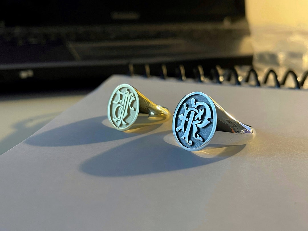 Custom Signet Ring, Engraved Signet Ring, Mens Silver Signet Ring ...