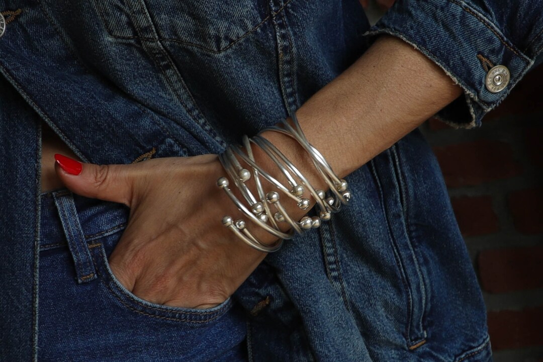 Thick West Indian Bangles, West Indian Sterling Silver Bangles, West ...