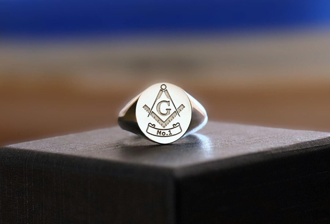 White Gold Masonic Ring, Gold Masonic Ring, Masonic Signet Ring ...