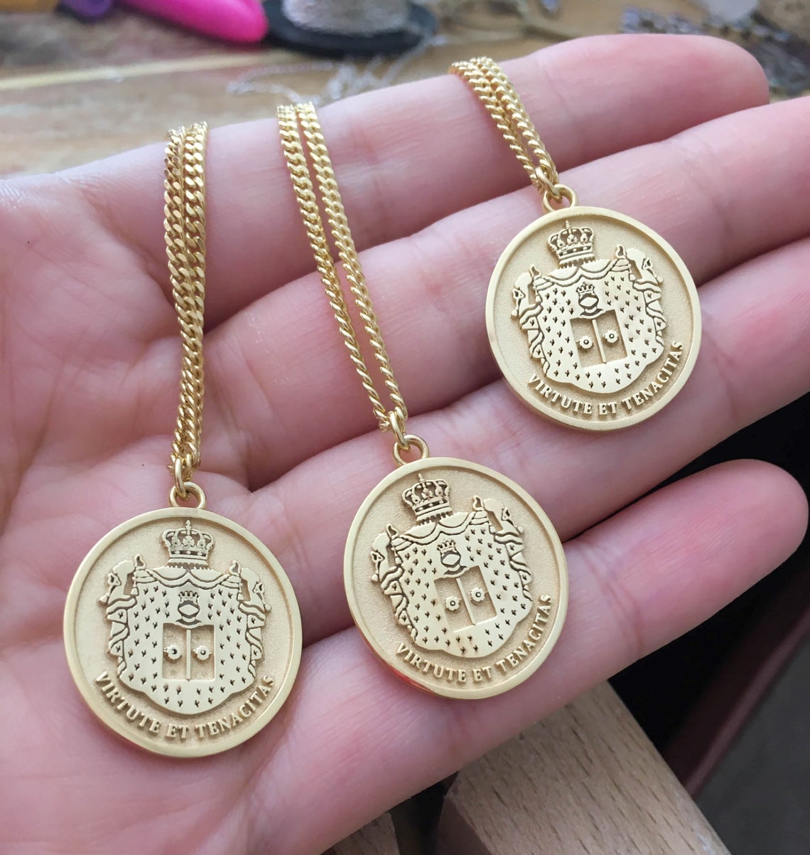 Custom Family Crest Necklace Family Crest Pendant Family - Etsy