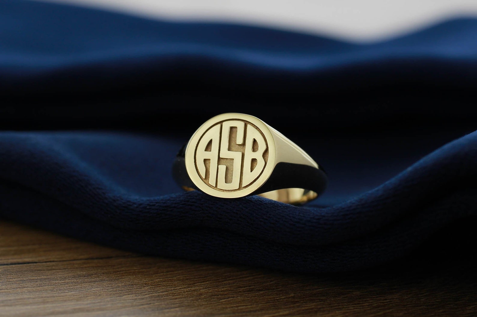 Gold Signet Ring with Initials Letters Ring 4 letter ring | Etsy