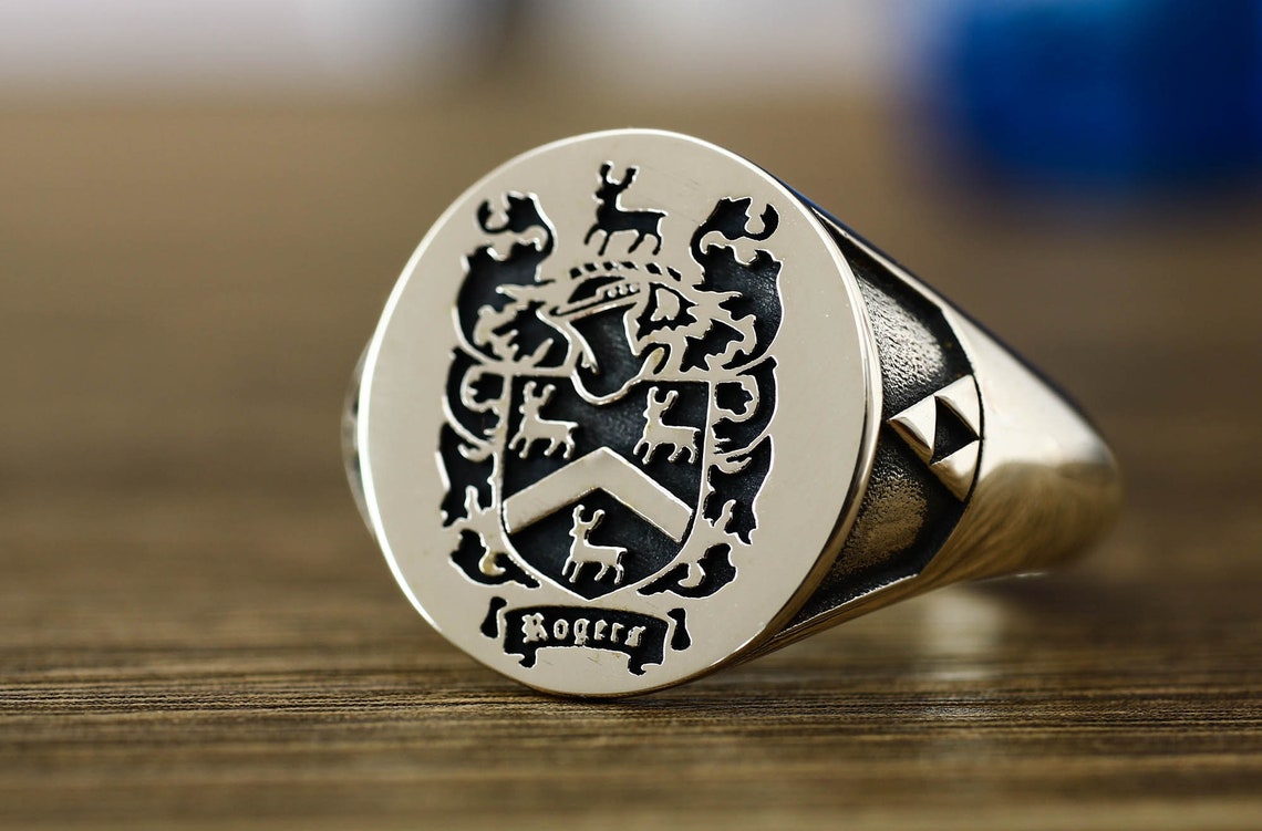Signet Rings Family Crest English Family Coat of Arms Signet - Etsy