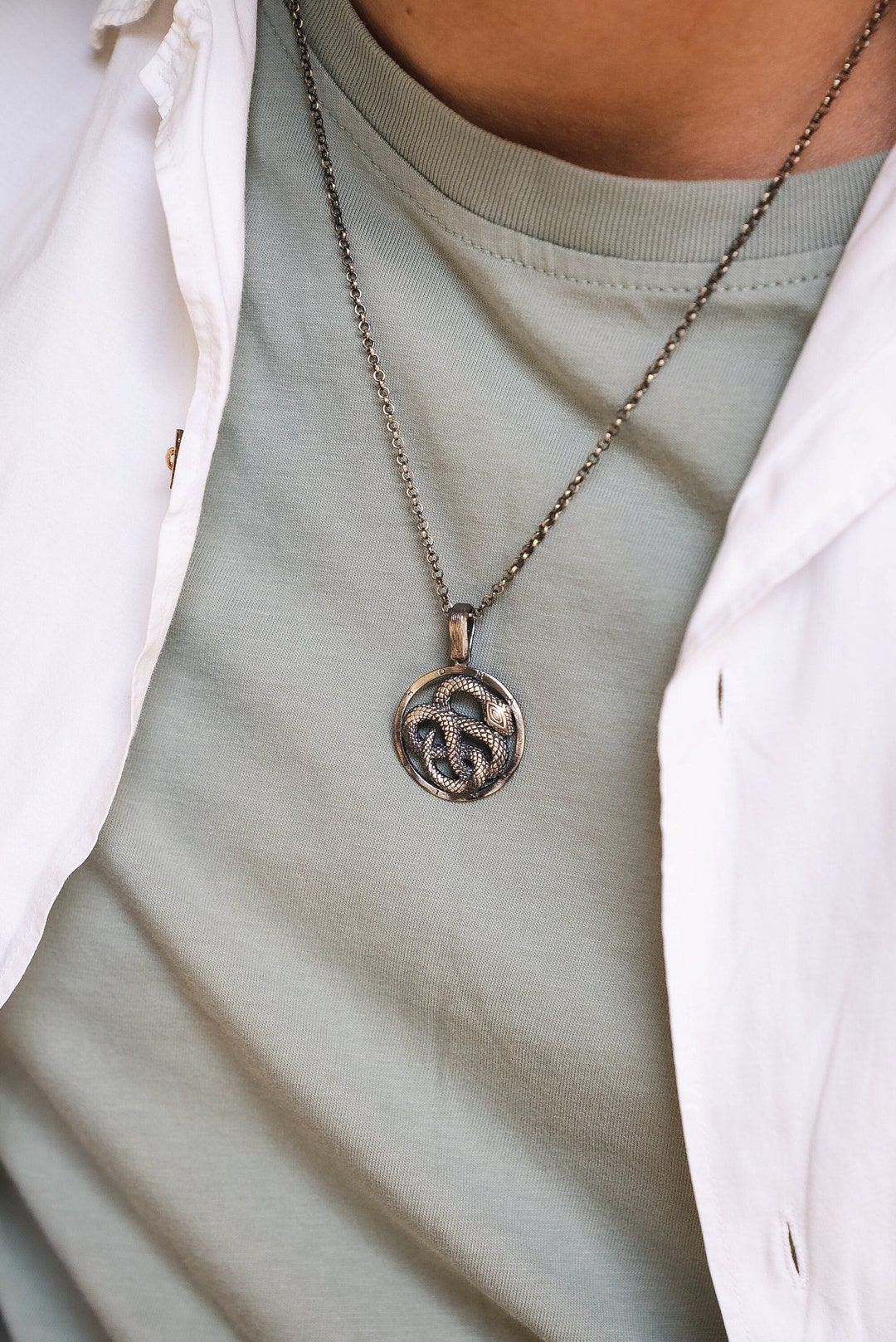 Serpent Necklace, Heraldry Necklace, Crest Necklace, Snake Necklace ...