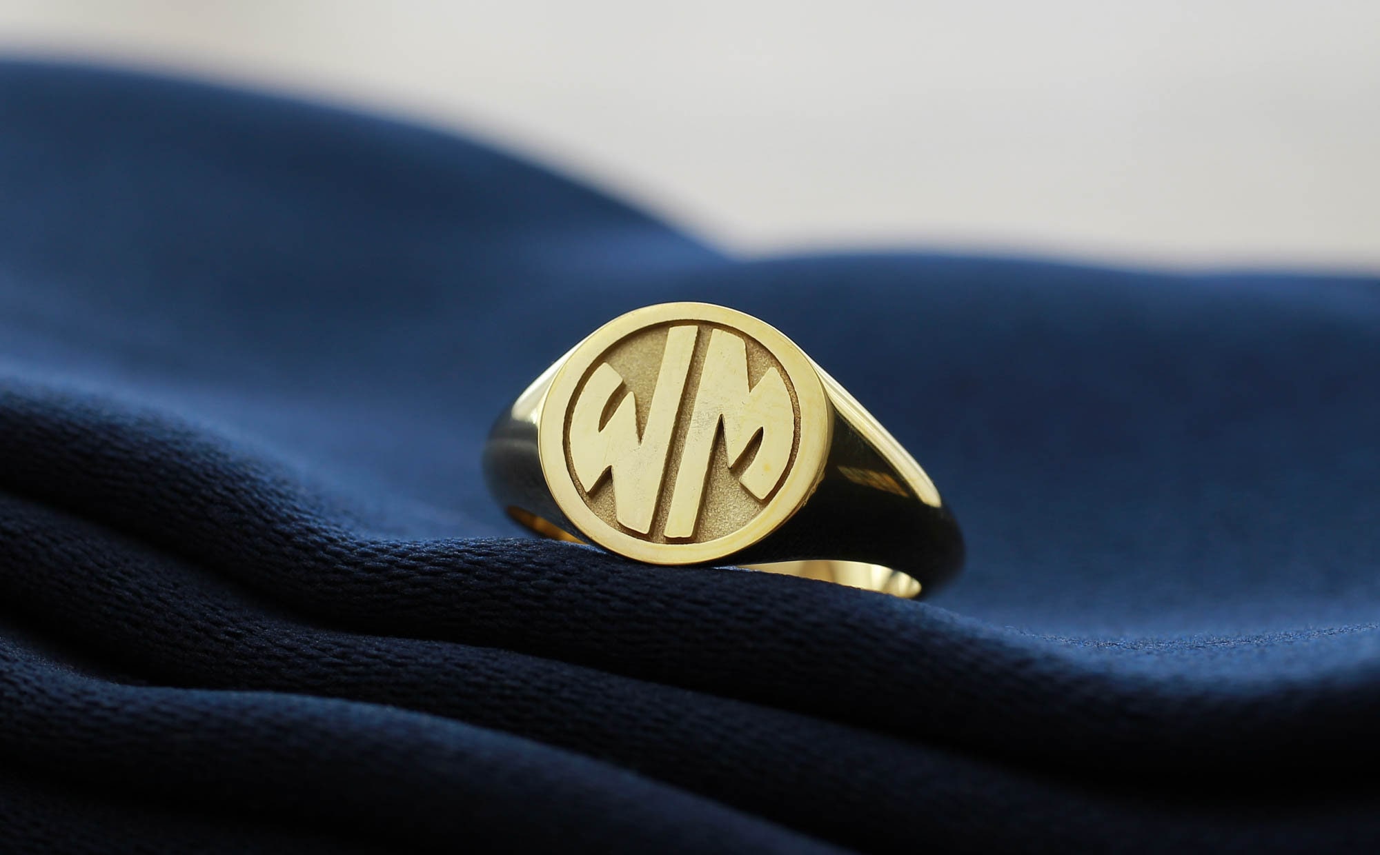 Gold Signet Ring With Initials, Letters Ring, 4 Letter Ring, Custom ...
