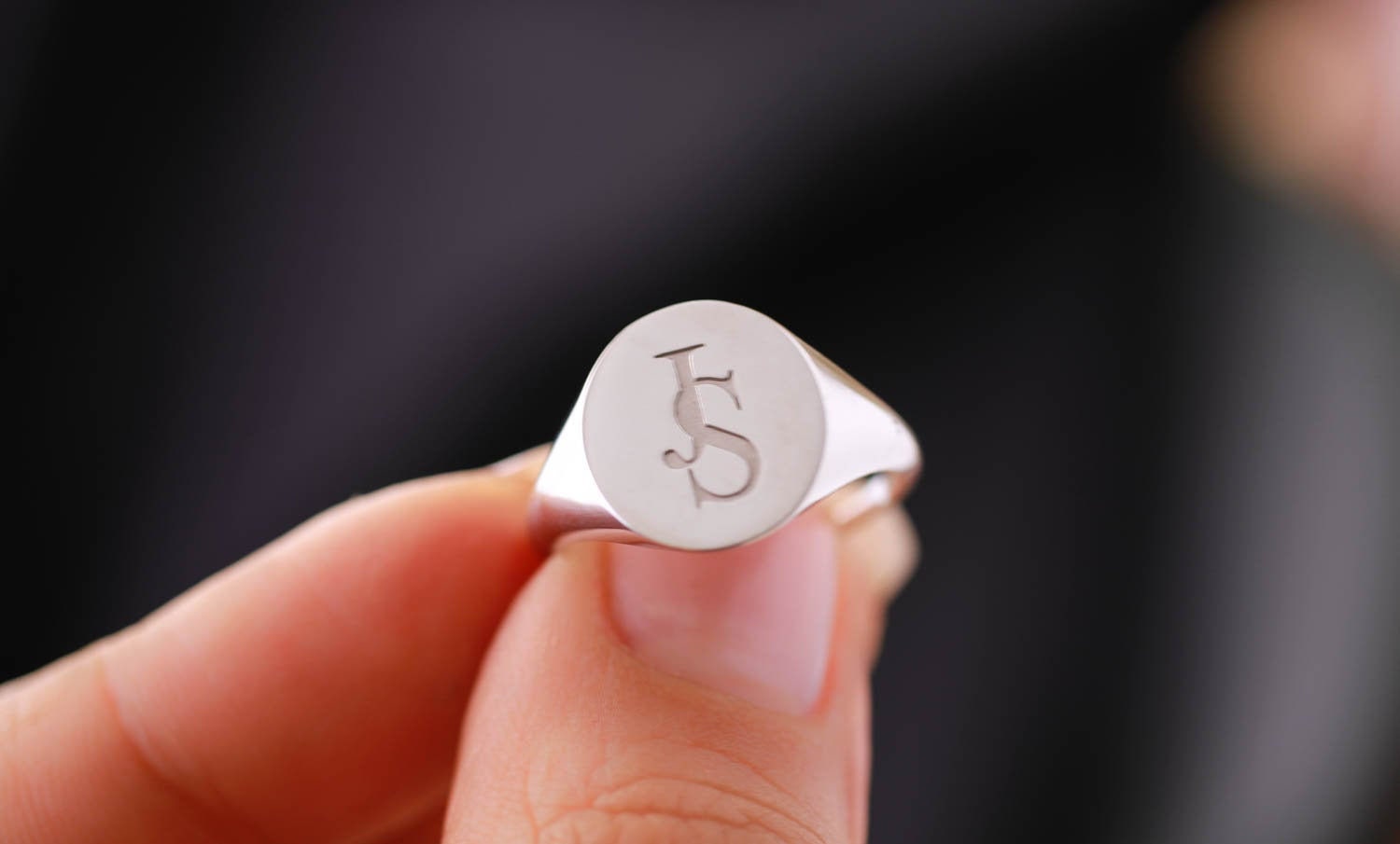 Gold Initial Signet Ring Monogram Rings Monogram Ring | Etsy