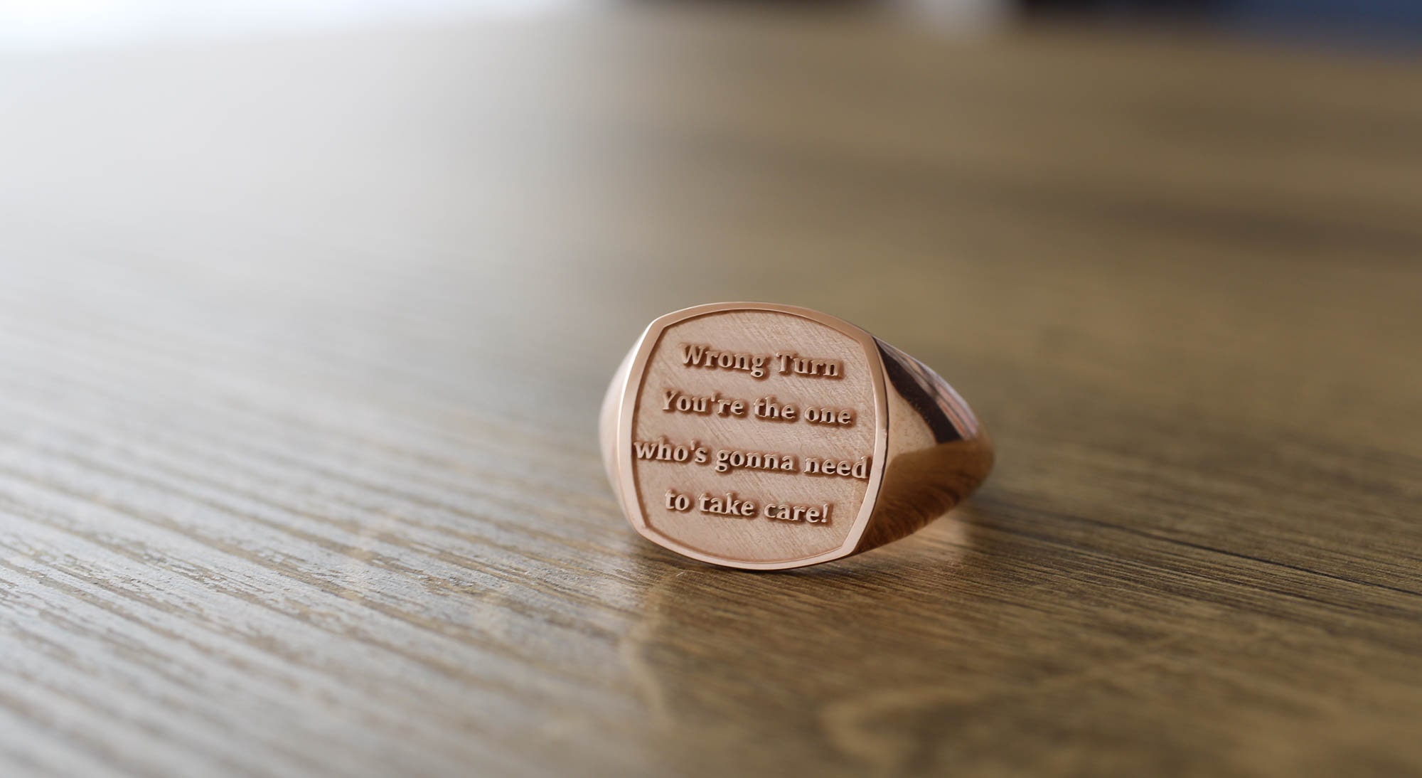 Rose Gold Custom Engraved Signet Ring Cushion Signet Ring | Etsy