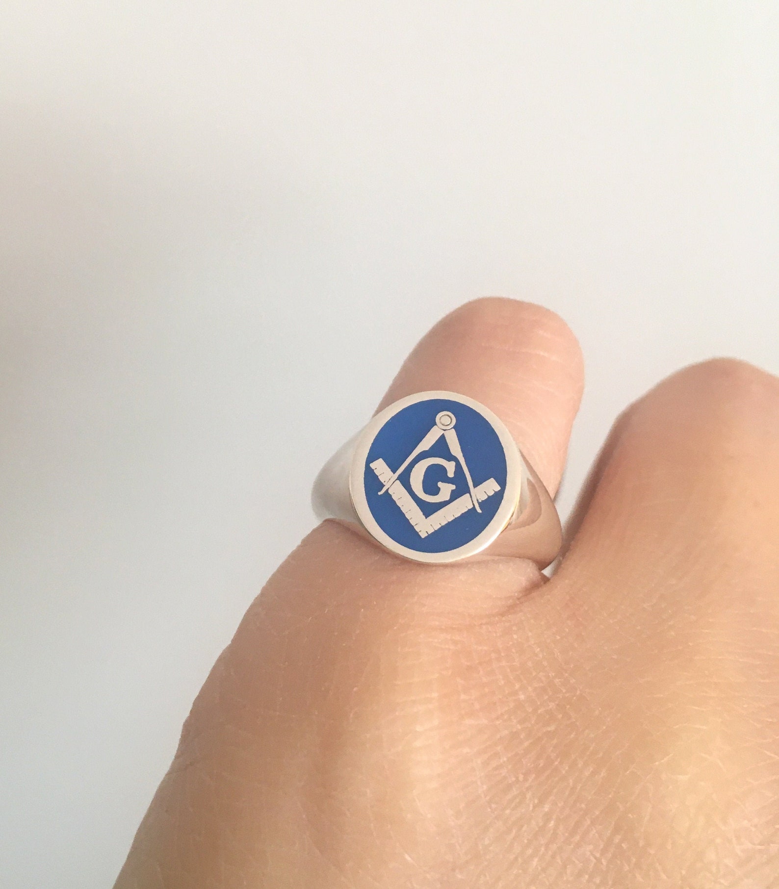 Gold Masonic Rings, Blue Enamel Masonic Ring, Freemason Ring, Masonic ...