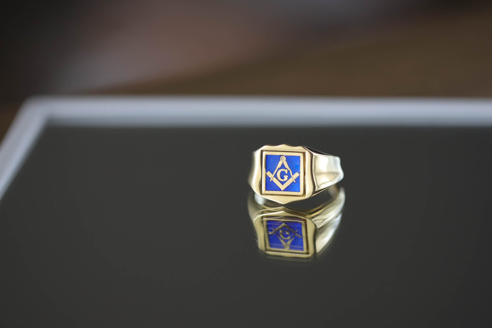 Gold Masonic Enamel Swivel Ring, Masonic Ring, Freemason Ring, Free ...