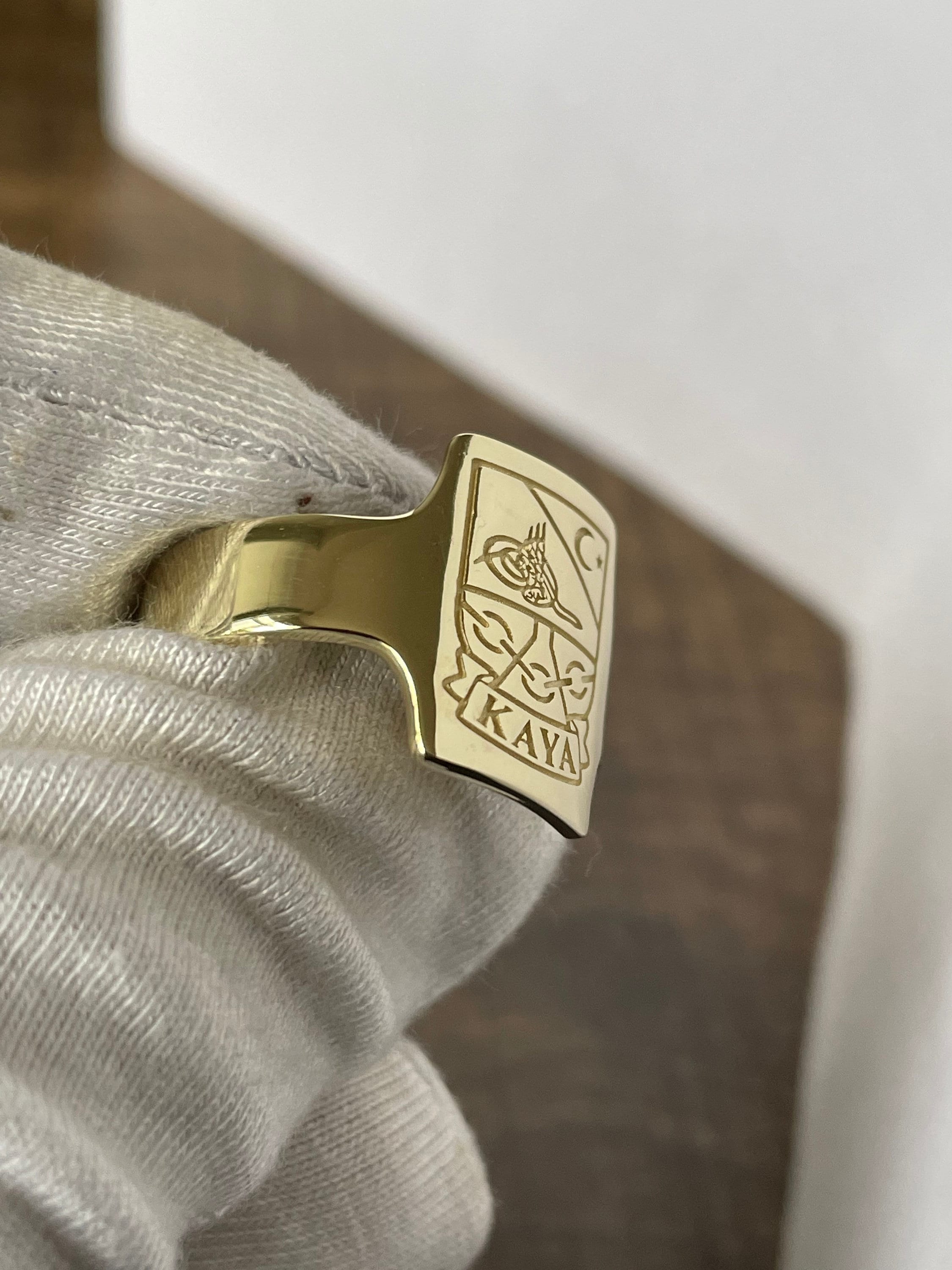 Gold Family Crest Signet Ring Family Rings Gold Signet Ring | Etsy