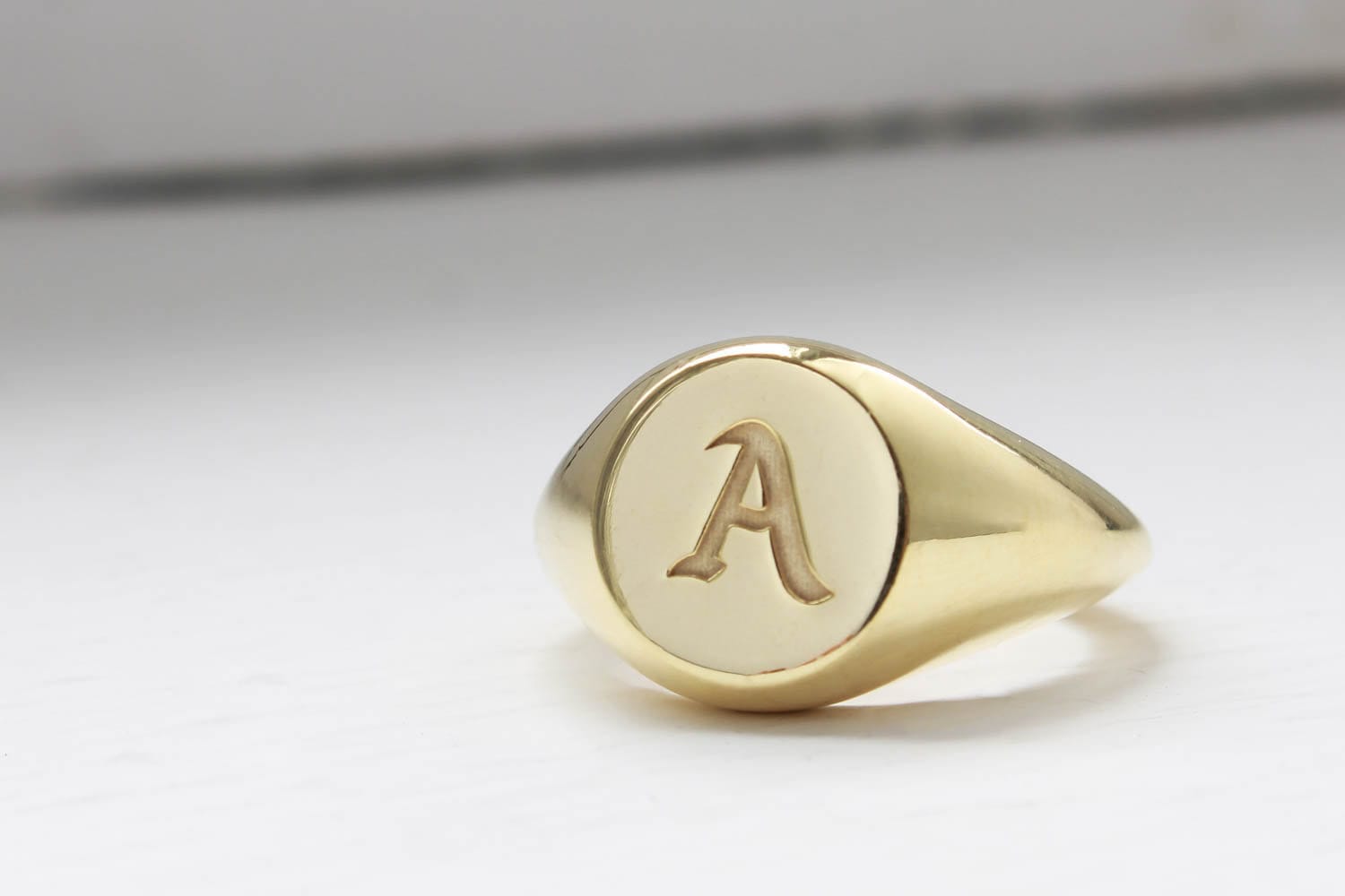 Initial Engraved Signet Ring Custom Signet Ring Gold Signet - Etsy UK
