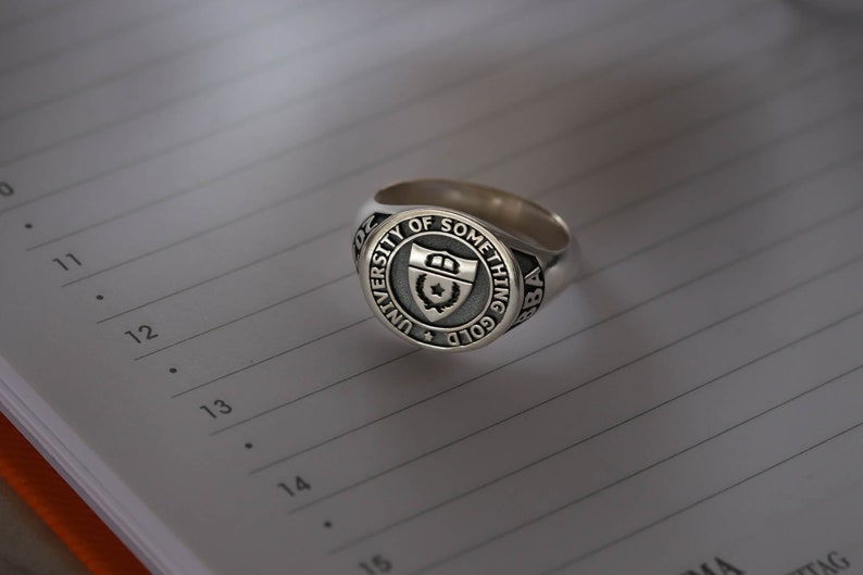 Personalized College Class Ring Silver Custom Engraved - Etsy