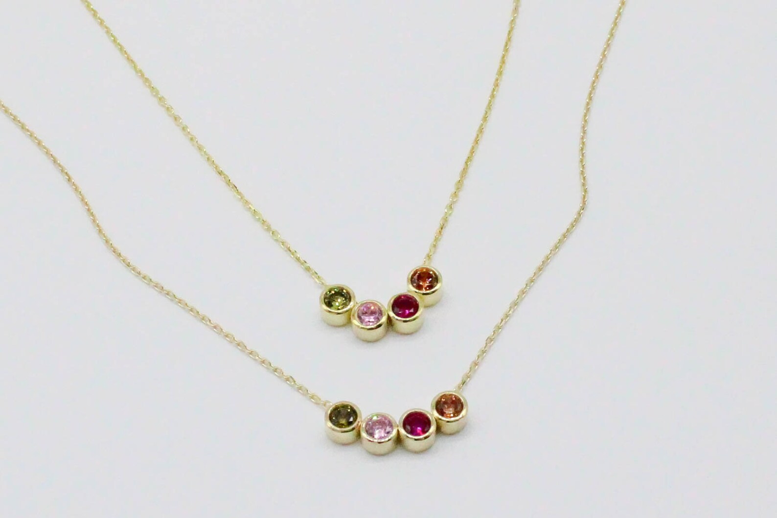 Custom Birthstone Necklace Multiple Birthstone Necklace - Etsy