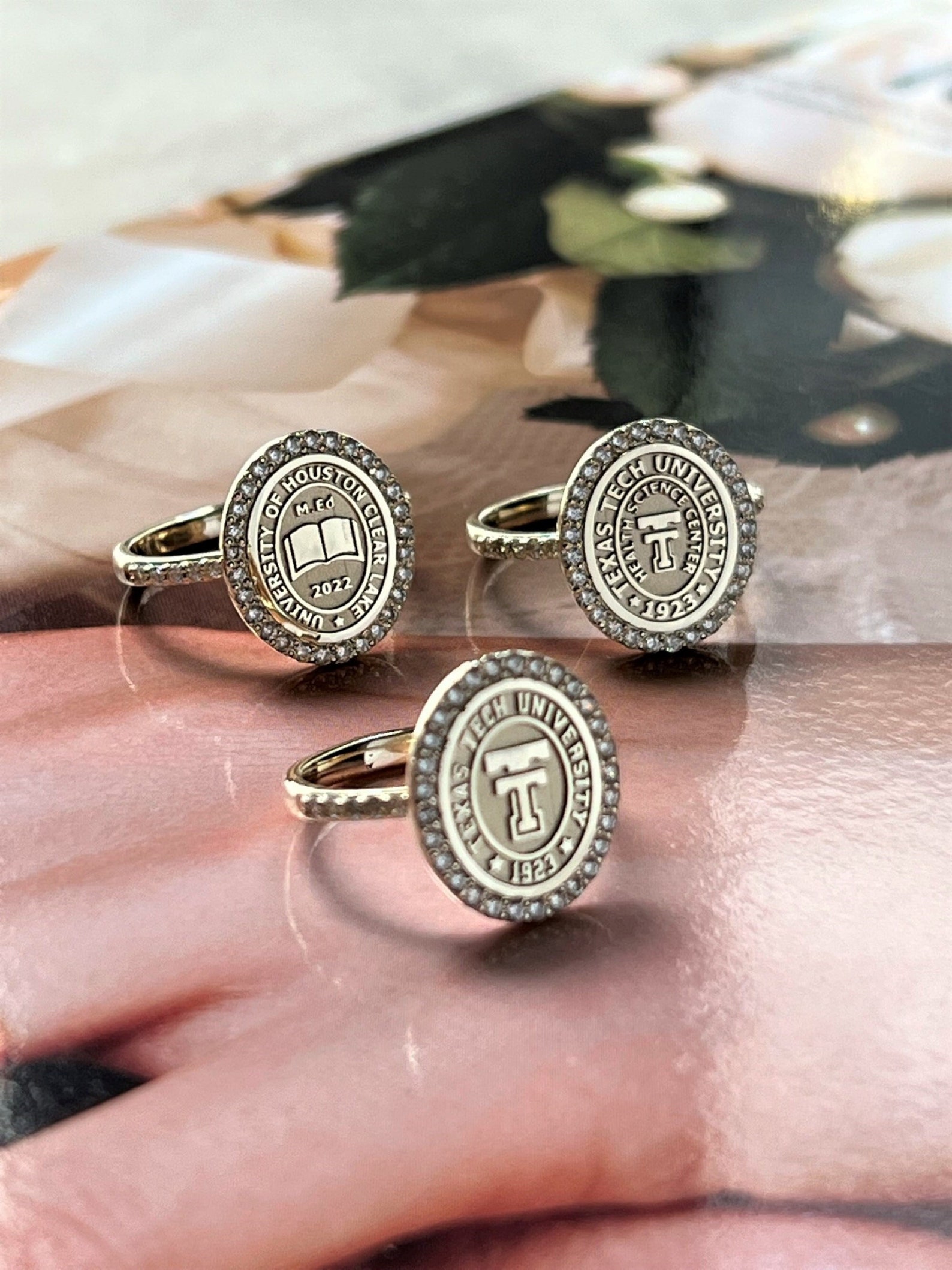 Gold Diamond Pave College Class Rings Women's Class Ring - Etsy
