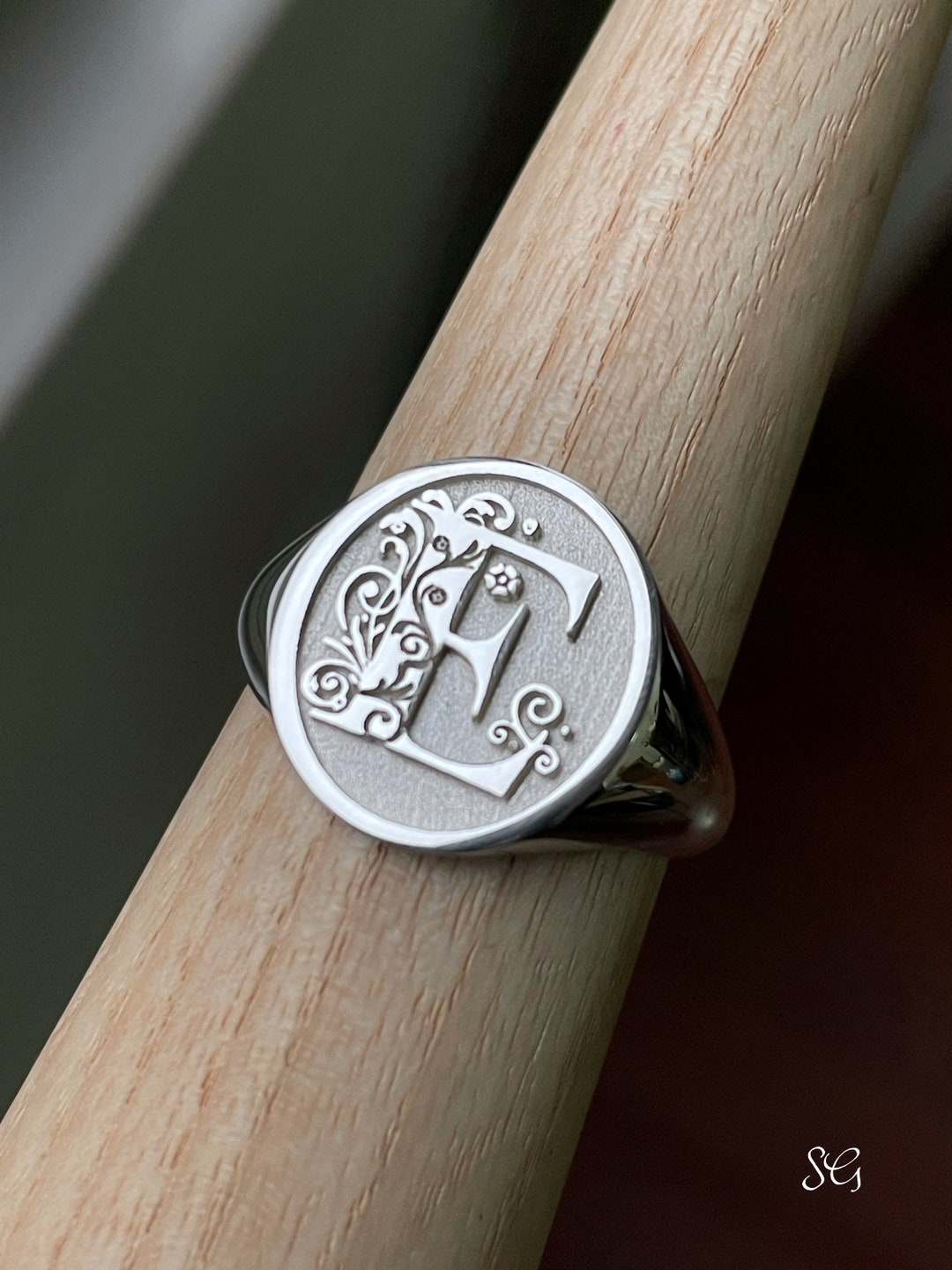 Letter Rings, Initial Ring Silver, Personalised Signet Ring, Custom ...