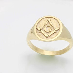 14k White Gold Masonic Ring, Gold Masonic Rings, Freemason Ring, Master ...