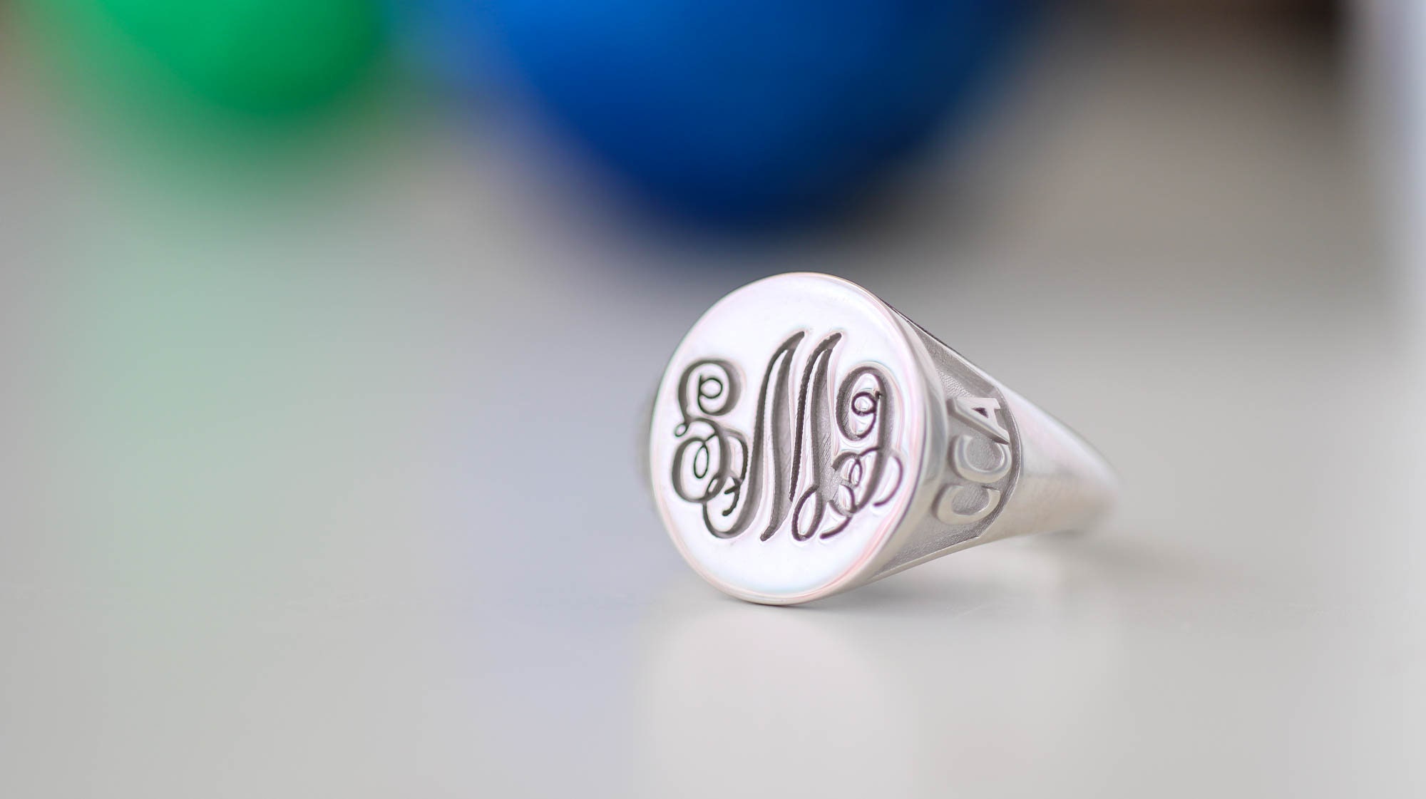 Monogram Ring Initial Signet Ring Monogram Signet Ring | Etsy