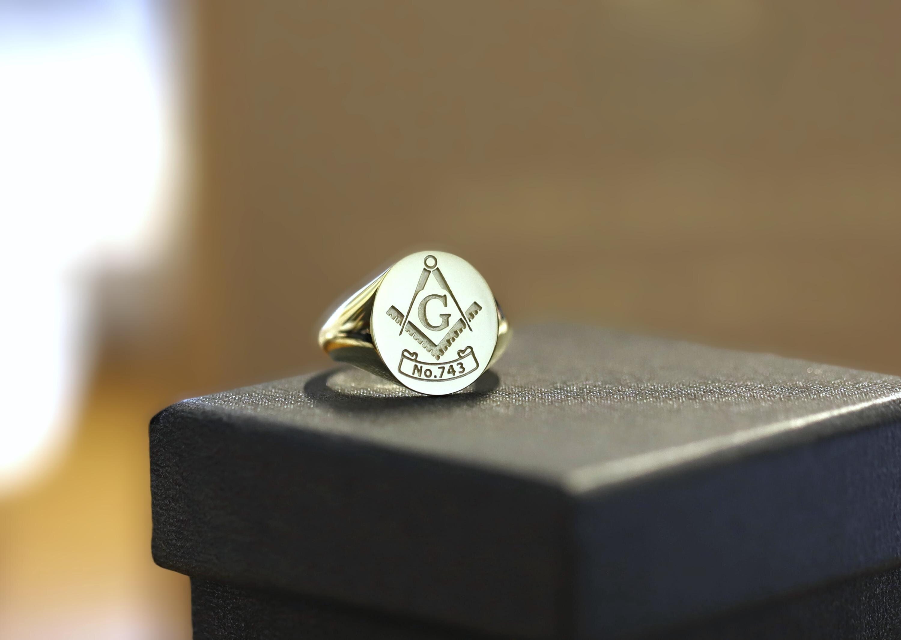 Masonic Rings With Lodge Number, Gold Freemason Ring, Masonic Rings ...