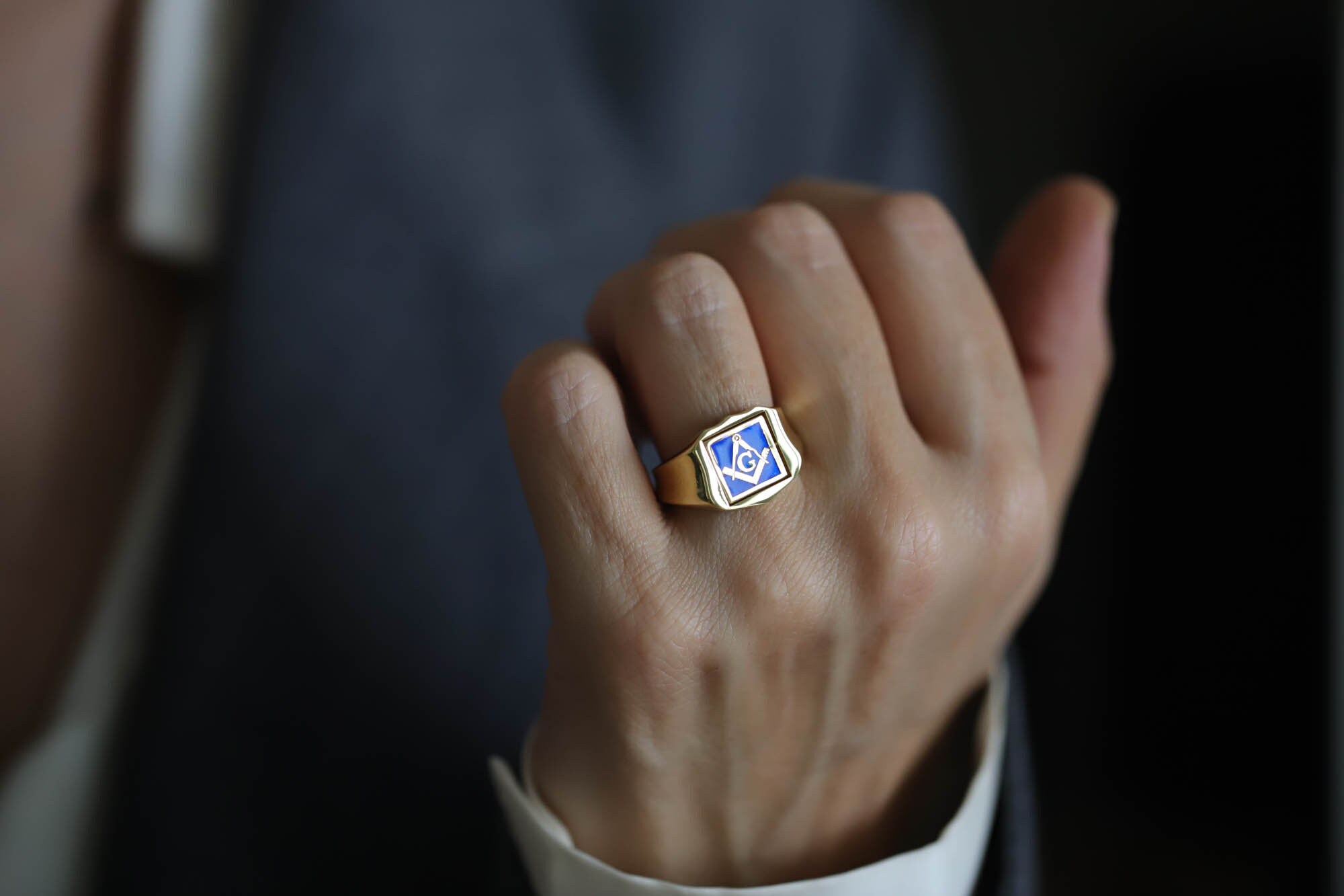 Gold Masonic Enamel Swivel Ring, Masonic Ring, Freemason Ring, Free ...